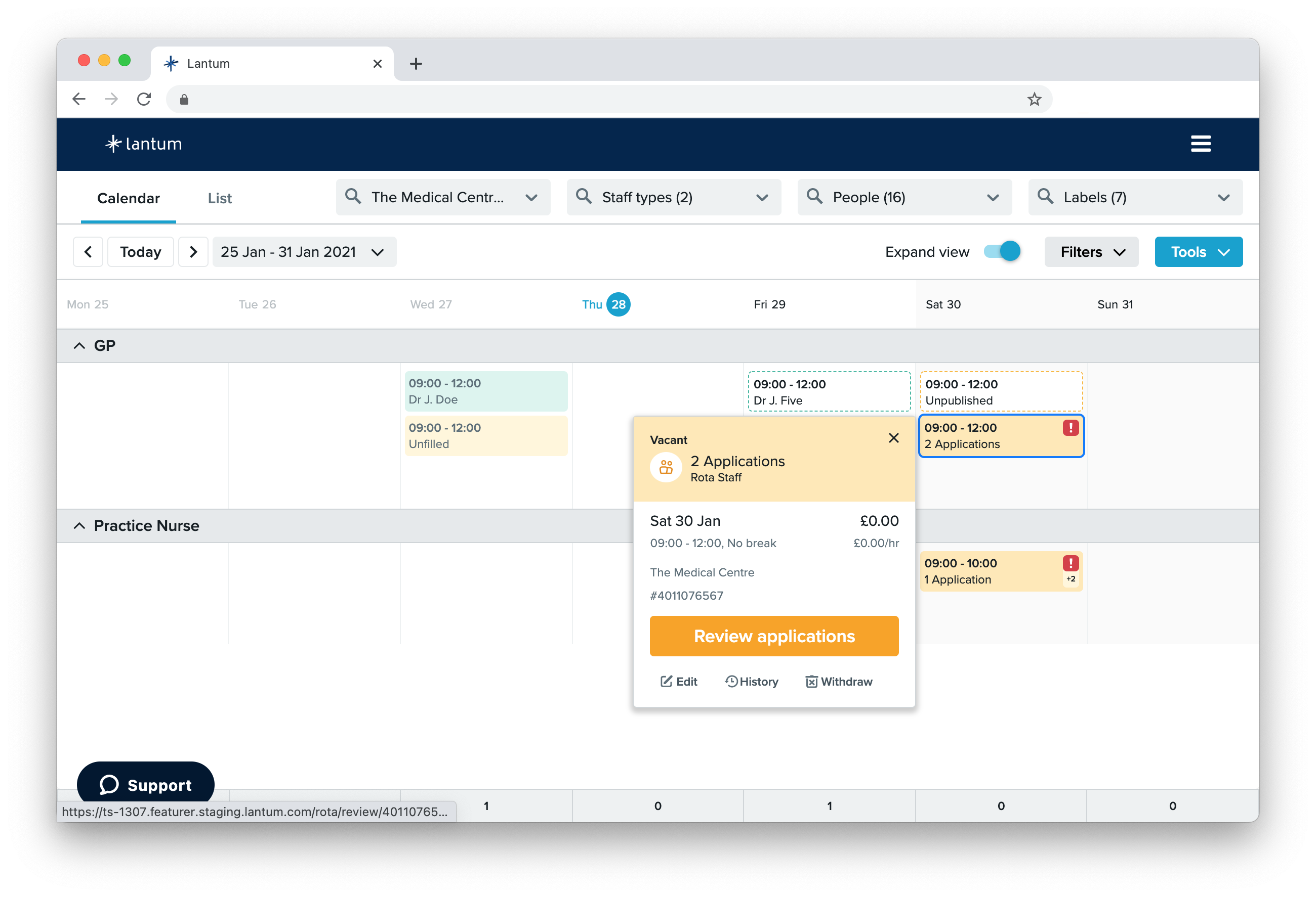How do I manage applications on rota? – Lantum